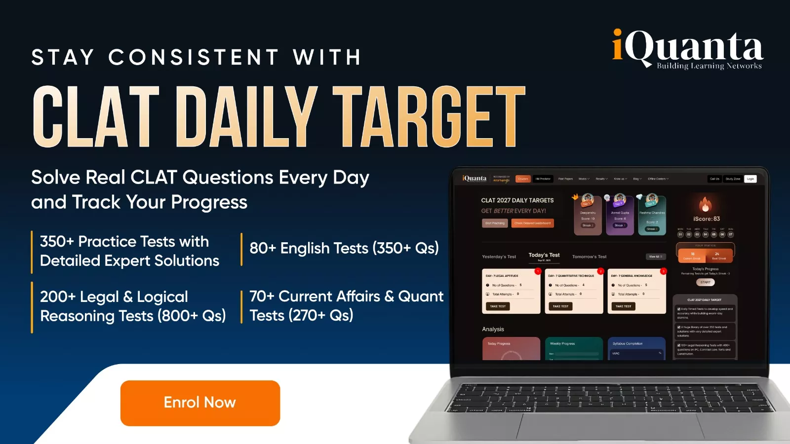 CLAT 2027 Daily Targets | Daily Practice by iQuanta